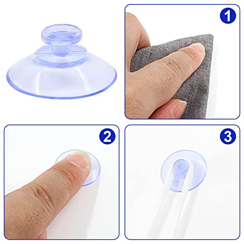 Zorfeter 40 Pcs 0.78 Inch Mini Clear Suction Cups Without Hooks Without Holes, Transparent Plastic Sucker Pads for Festival Decoration Wall Glass Home