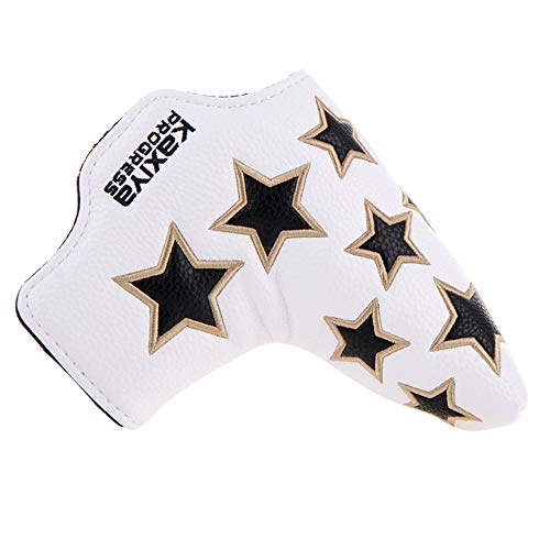 Kaxiya Stella Golf Putter Head Cover Blade Putter Covers for Scotty Cameron Taylormade Odyssey Ping Golf Builder (White)