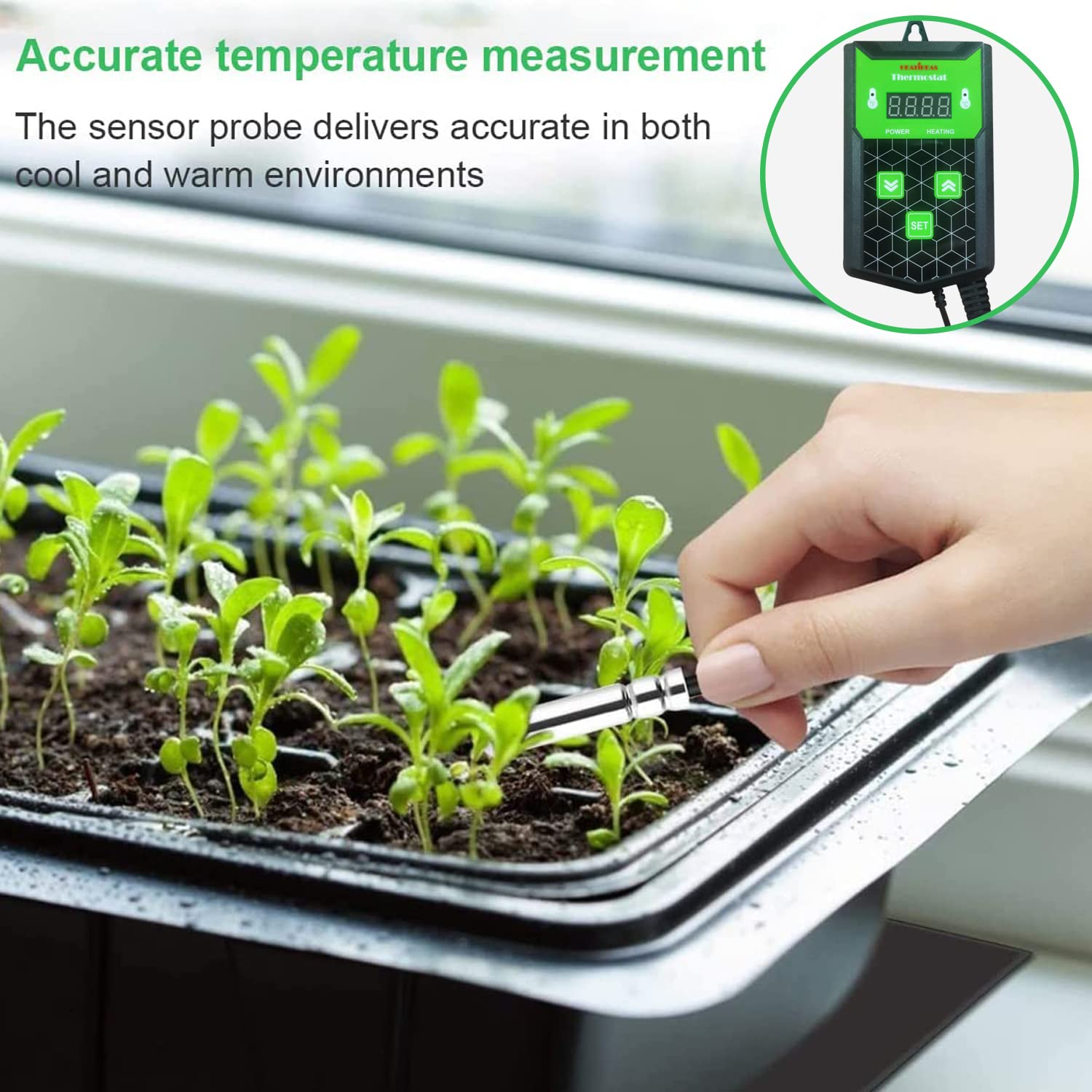 Heatideas Digital Thermostat Seedling Heat Mat Combo Warm Hydroponic Plant Heating Pad with Temperature Controller for Seed Starting Germination Plant Propagation