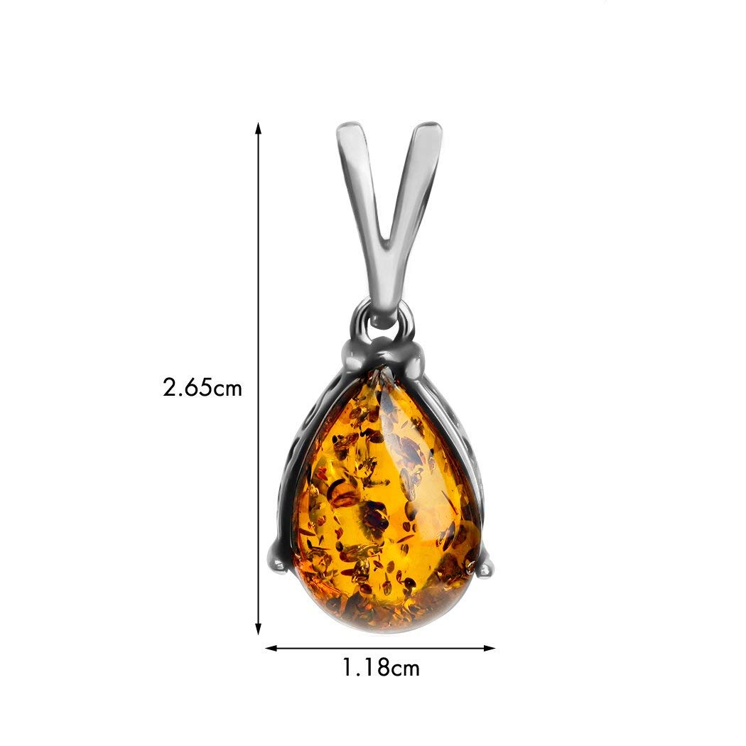 Ian and Valeri Co. Amber Sterling Silver Drop Pendant