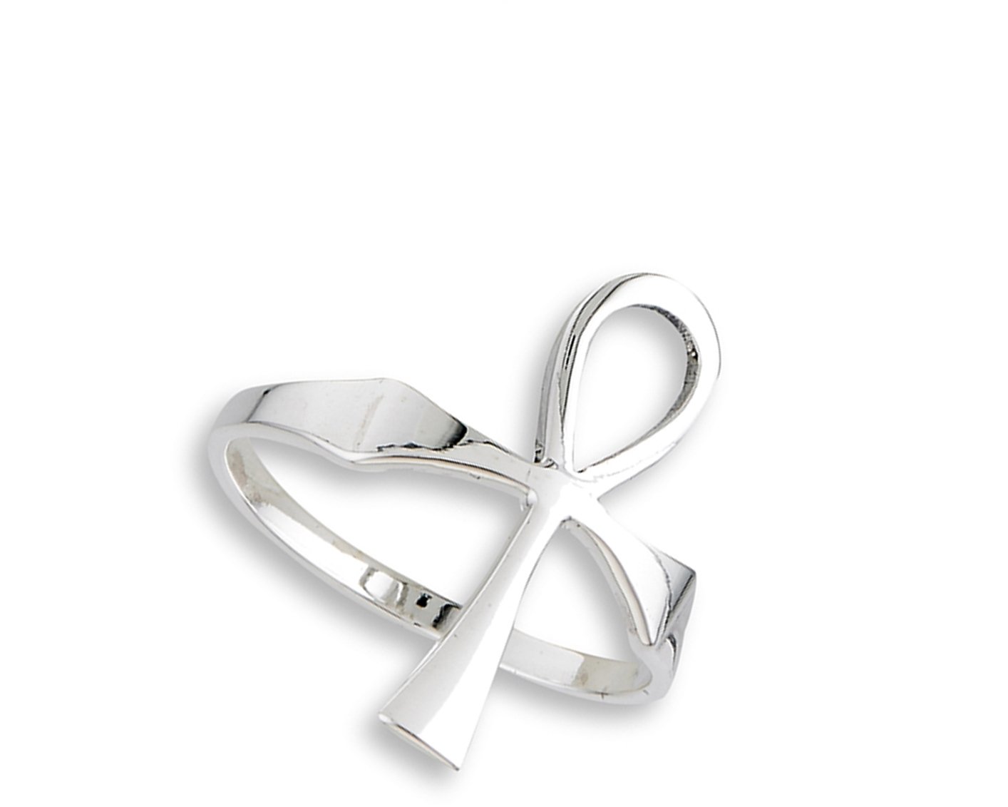 High Polish Ankh Cross Ring New .925 Sterling Silver Band Size 9