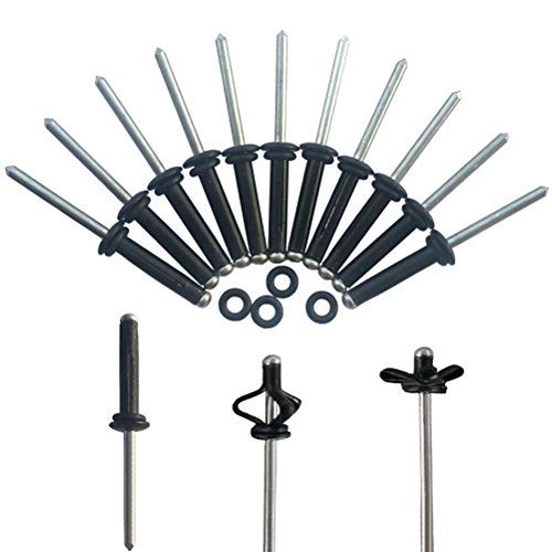 Huouo 20 Pcs 3/16" Tri-Grip Rivet with 20 O Rings, All Aluminum Long Grip Tri Bulb for Deep Water Installing Kayak, Canoe and Boat