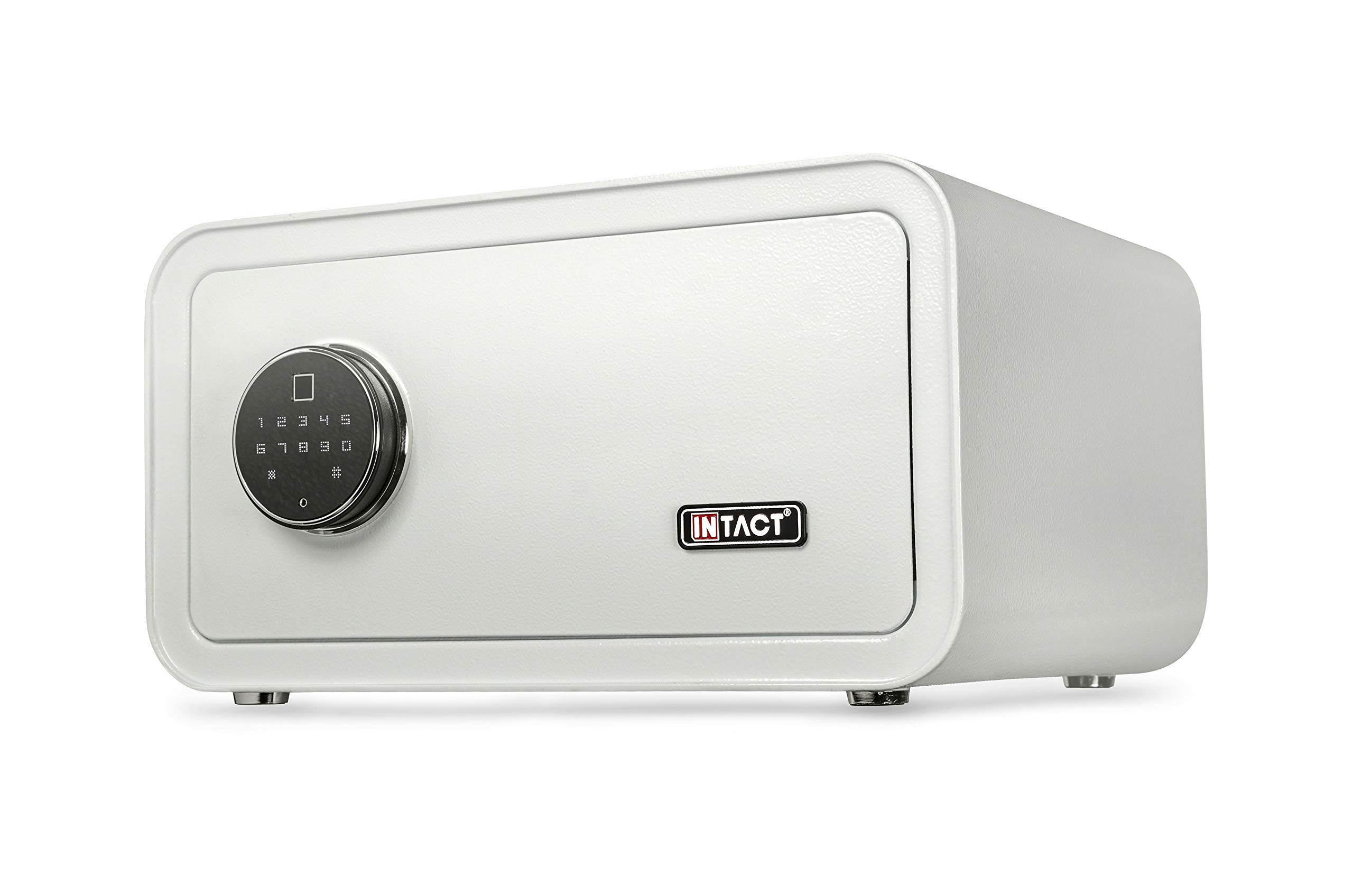 Intact Large Quick Access Biometric Fingerprint Gun Safe With Nex-Gen Full Keypad Module Wide White
