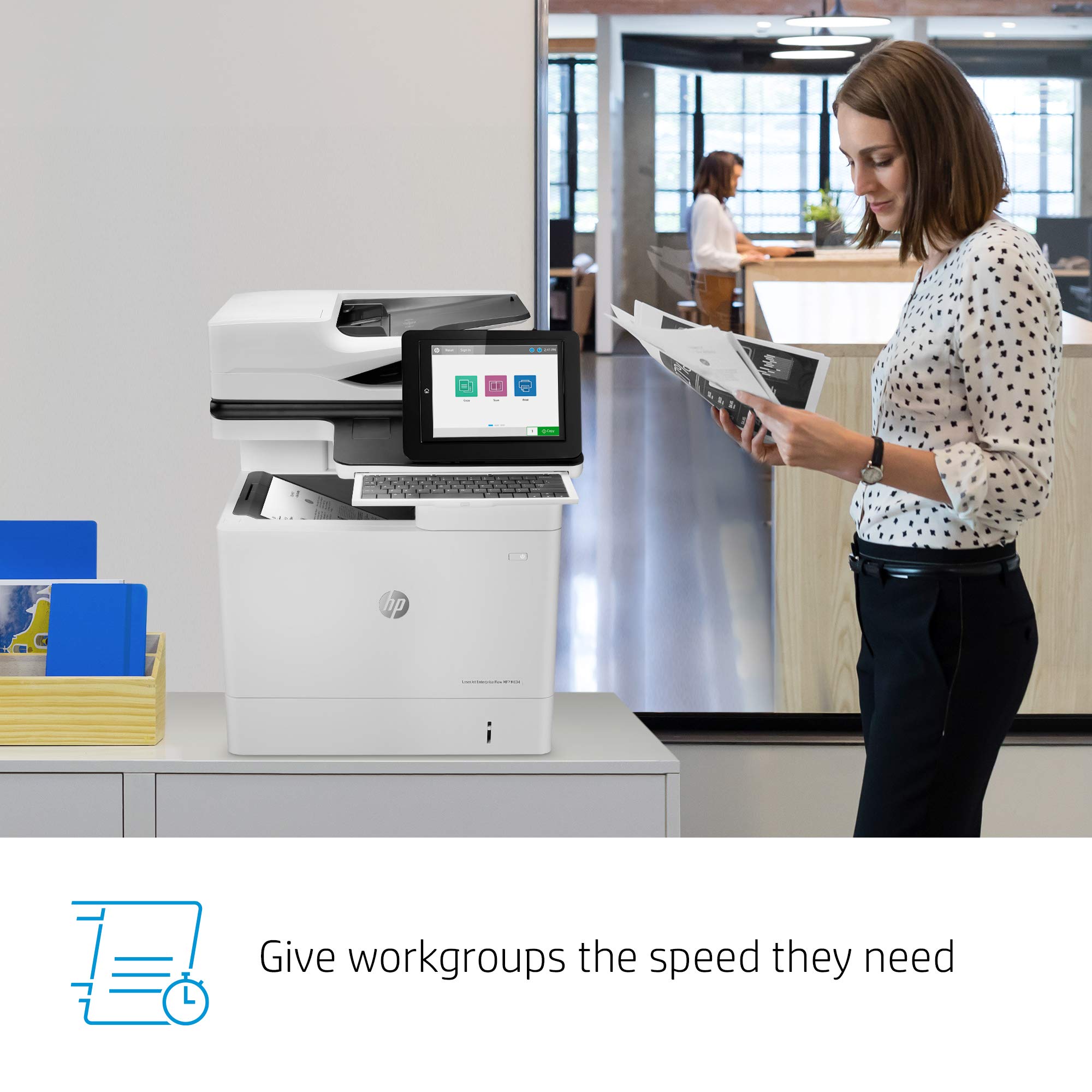 HP LaserJet Enterprise Flow MFP M634h Monochrome All-in-One Printer with built-in Ethernet & 2-sided printing (7PS95A) (Renewed)