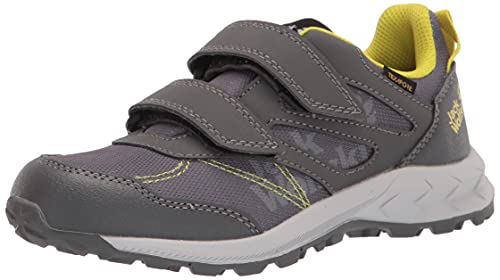 Jack Wolfskin Woodland Texapore Low Vc K Hiking Boot, Grey/Light Green, 11 US Unisex Big Kid
