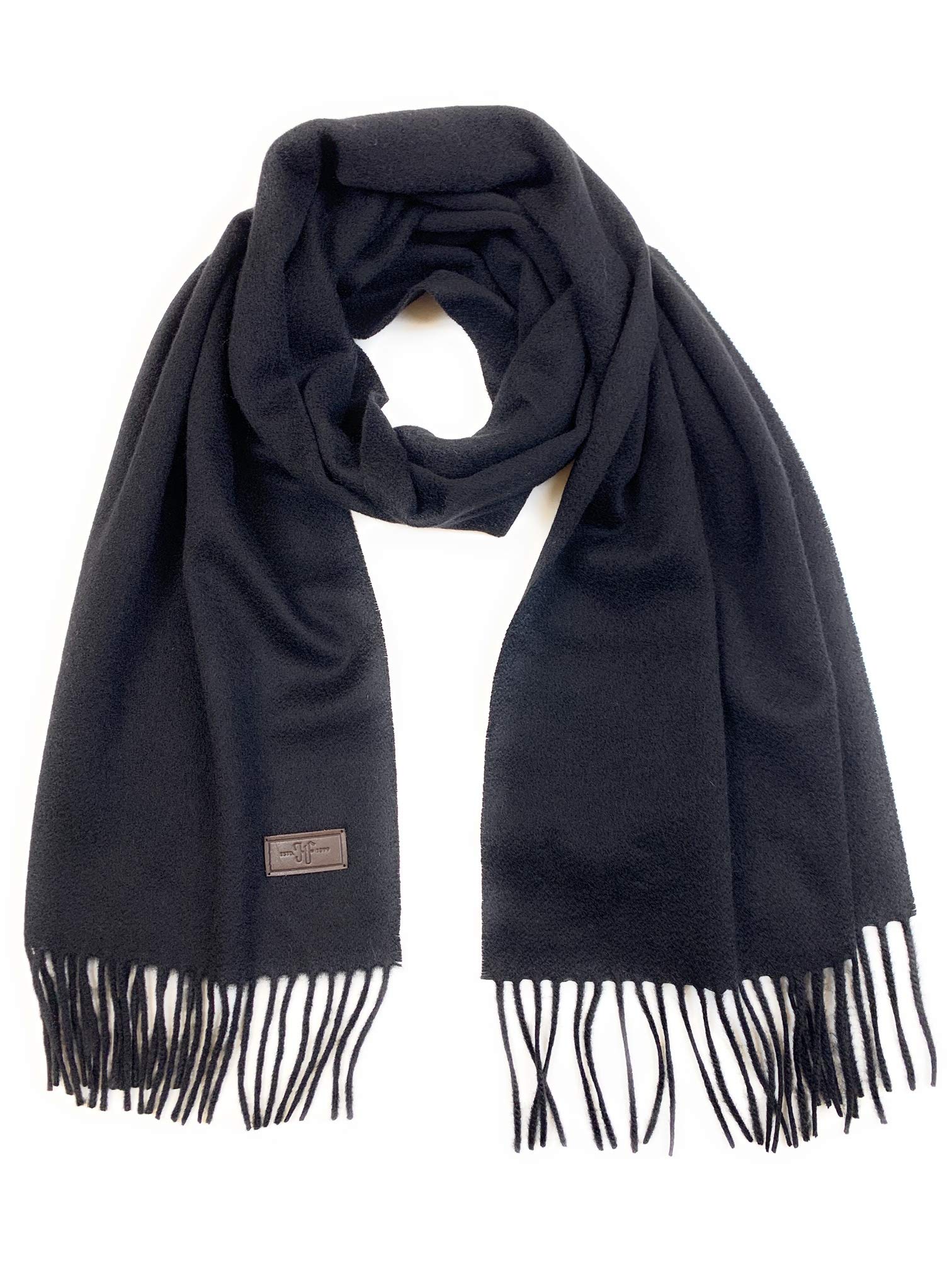 Hickey Freeman Solid 100% Italian Cashmere Scarf for Men – Ultra-Soft Men’s Winter Scarves, 72-Inches x 12-Inches, Cosmo Blue