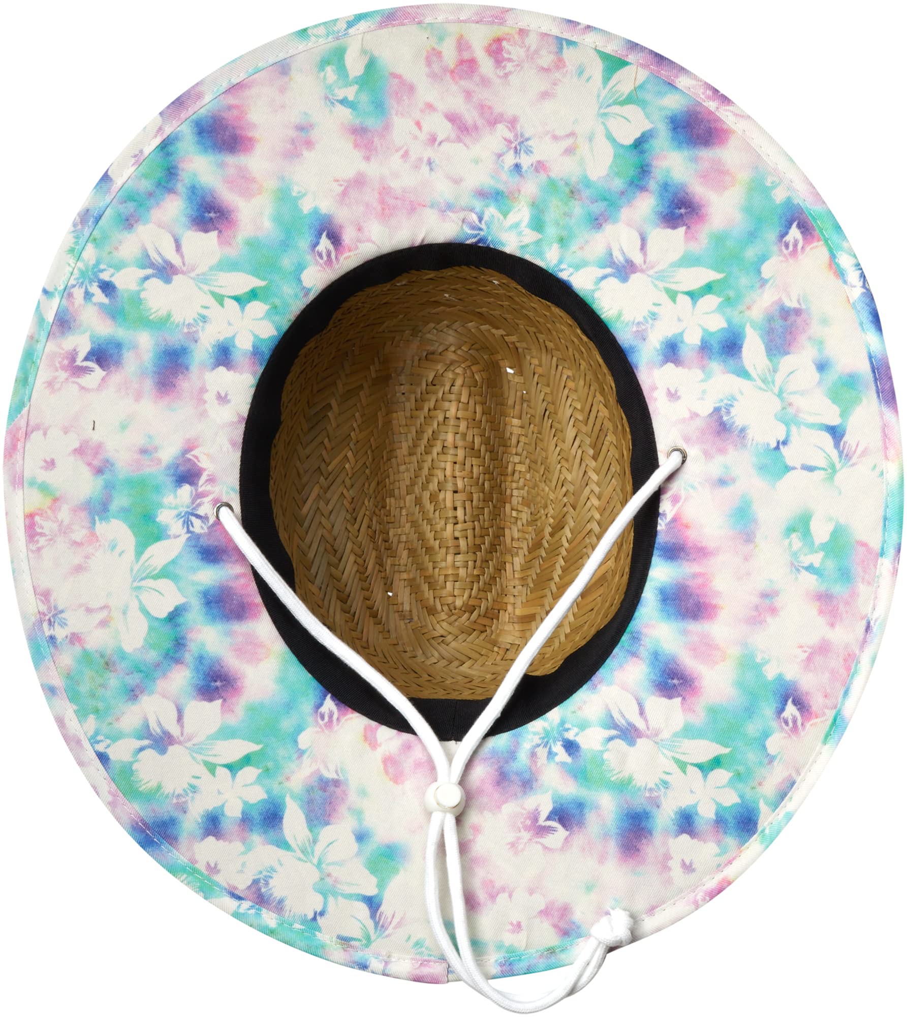 Hurley Women's Straw Hat - Capri Medium Brim Real Straw Lifeguard Sun Hat with Chin Strap, Size One Size, Light Aqua