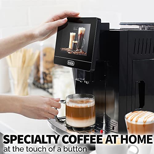 Zulay Powerful Milk Frother & Magia Super Automatic Coffee Espresso Machine - Frother Handheld Foam Maker for Lattes - Espresso Coffee Maker With Easy To Use 7β Touch Screen - Drink Mixer for Coffee