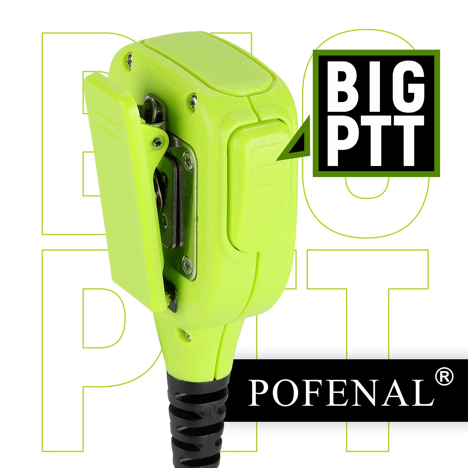 POFENAL APX 6000 APX 4000 Water-Proof Radio Microphone Remote Shoulder MIC with 3.5mm Audio Jack Compatible with Motorola XPR 6550 XPR 7550 (XPR 7550e Mic, Green)