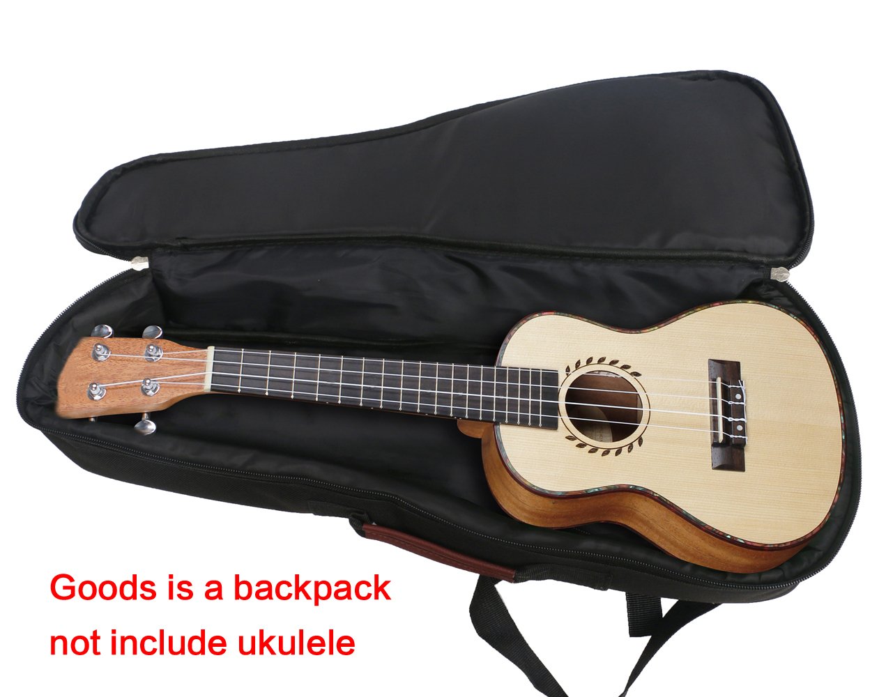 HOT SEAL 10MM Leather Handles Thick Durable Colorful Ukulele Case Bag with Storage (23/24in, Light blue)