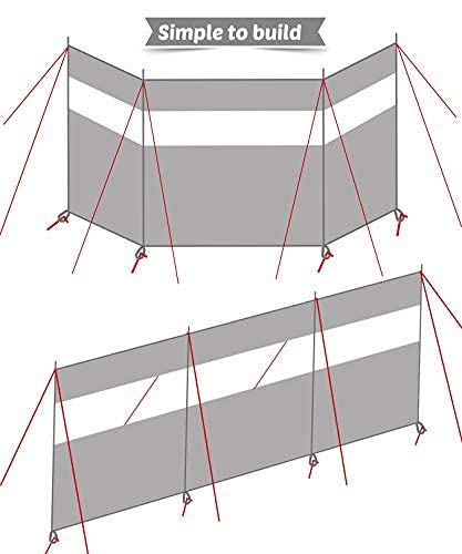 HIKEMAN Camping Windbreaks Stove Windscreen – Beach Windshield Shelter, Sunshade Screen,Winter Outdoor Caravan Privacy Shield with Top Window, for Garden Charcoal Grills BBQ Picnic (Beige)