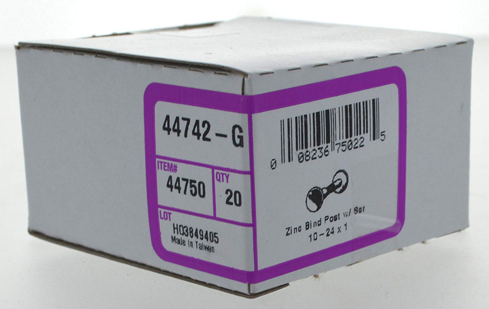 Hillman 44750#10-24 x 1" Steel Binding Post (Includes Screw), Zinc,20