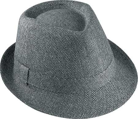 Henschel Herringbone Wool Fedora Stingy Brim Trilby Hat (X-Large)