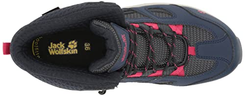 Jack Wolfskin Hiking Boot, Dark Blue/Pink, 1 US Unisex Big Kid