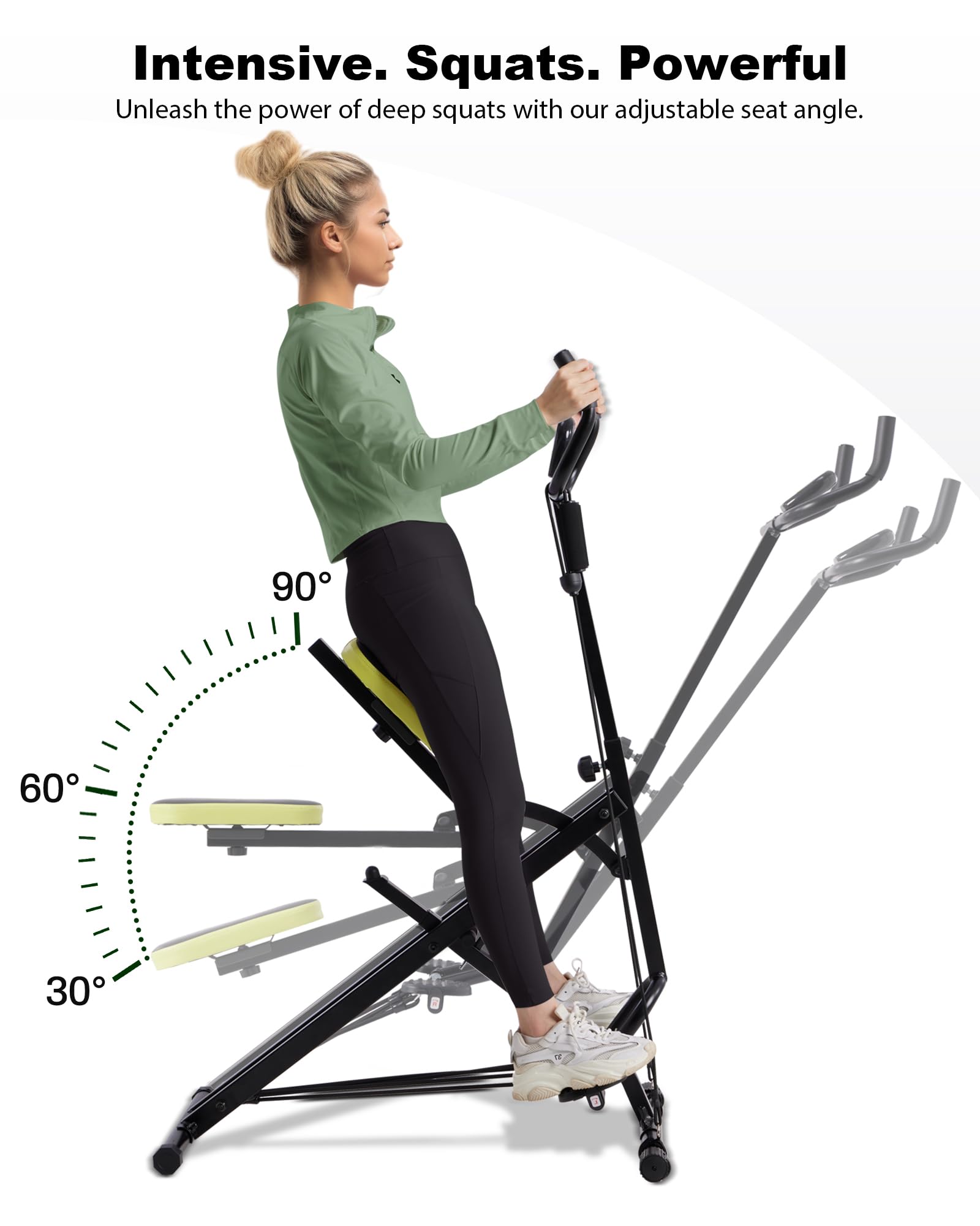HUAGEED 3 in 1 Squat Machine for Home, Foldable Cardio Training Equipment, Squat Assist Glute Trainer for Leg Exercise & Butt Workout