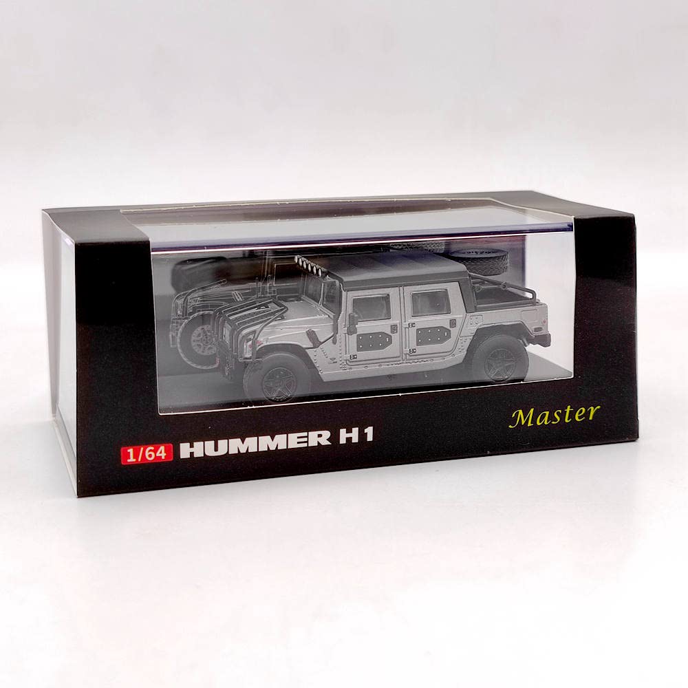 Master 1:64 Scale Hummer H1 Pickup Truck Shelf Diecast Toys Car Models Collection Gifts (Grey)