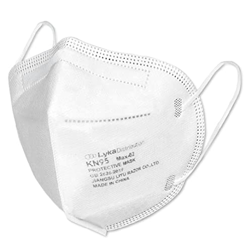 Lyka Distribution KN95 Face Masks - 50 Pack - 5 Layer Protection Breathable Face Mask - Filtration>95% with Comfortable Elastic Ear Loop | Non-Woven Polypropylene Fabric
