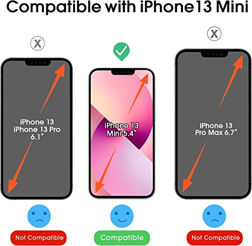 TRM TECH Screen Protector Tempered Glass For Apple iPhone 13 Mini (5.4" Inch), Case Friendly, Easy Installation, Anti-Scratch, Bubble-Free, 9H Hardness, Clear, Retail Box - (3-Pack)
