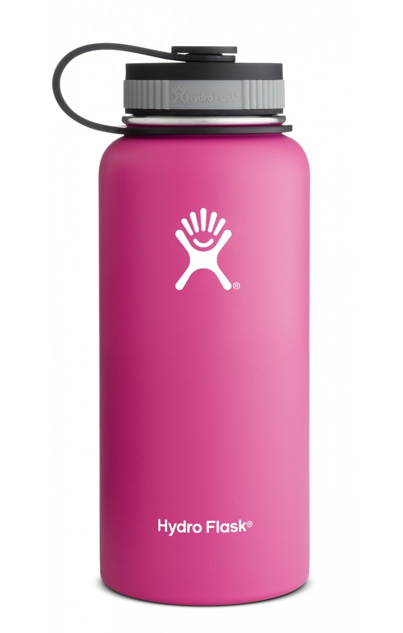 Hydro Flask Insulated Wide Mouth Stainless Steel Water Bottle, Pinkadelic, 32-Ounce