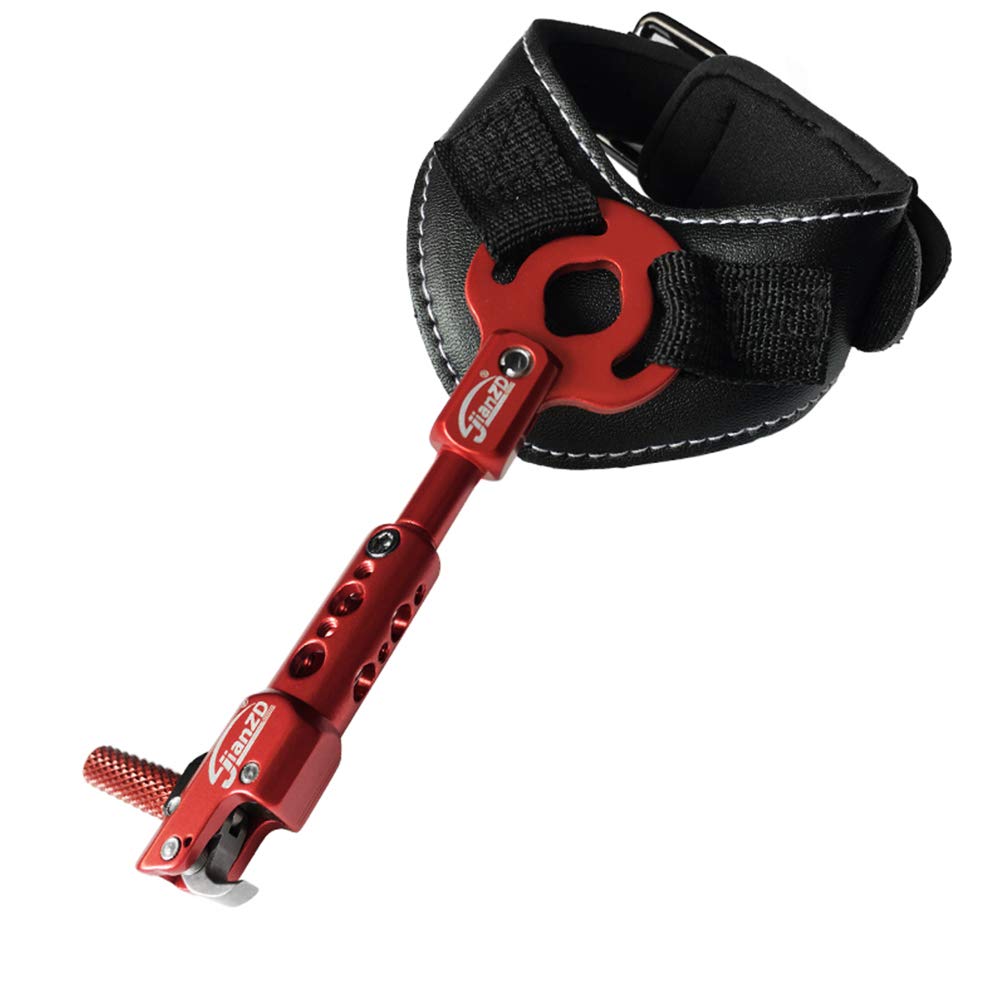 JIANZD Archery Compound Bow Release, Quick Shot Release Aid Trigger - Adjustable Wrist Strap (Black)