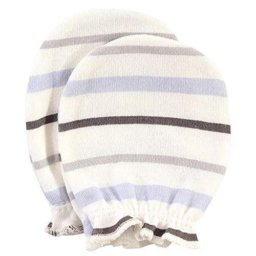 Hudson Baby Unisex Baby Cotton Scratch Mittens, Royal Safari, 0-6 Months