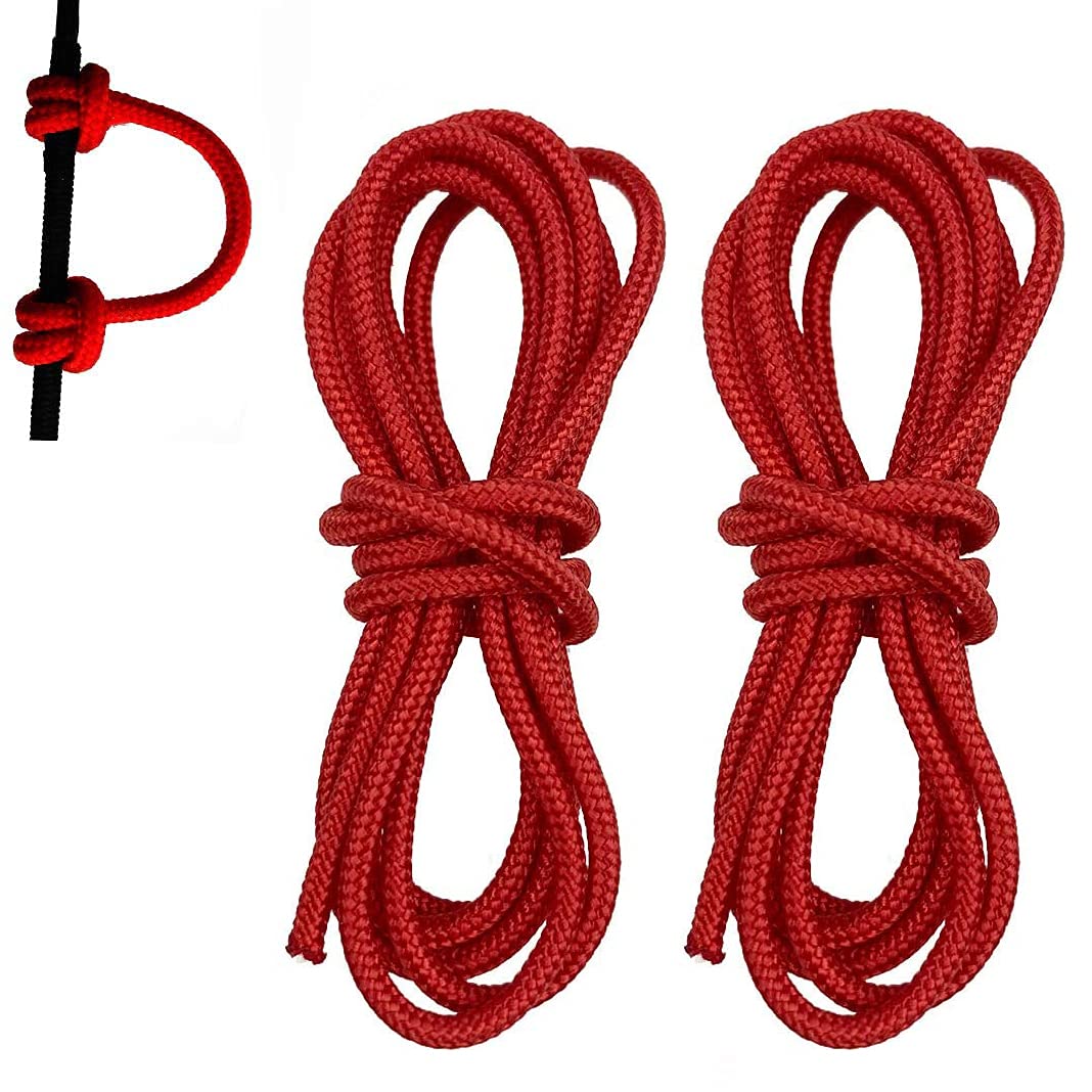 HRCHCG 39 inch Compound Bow D Loop Rope Bowstring Release D Ring Buckle Archery U Nocking Rope Release Aids Accessories (Pack of 2 Red)