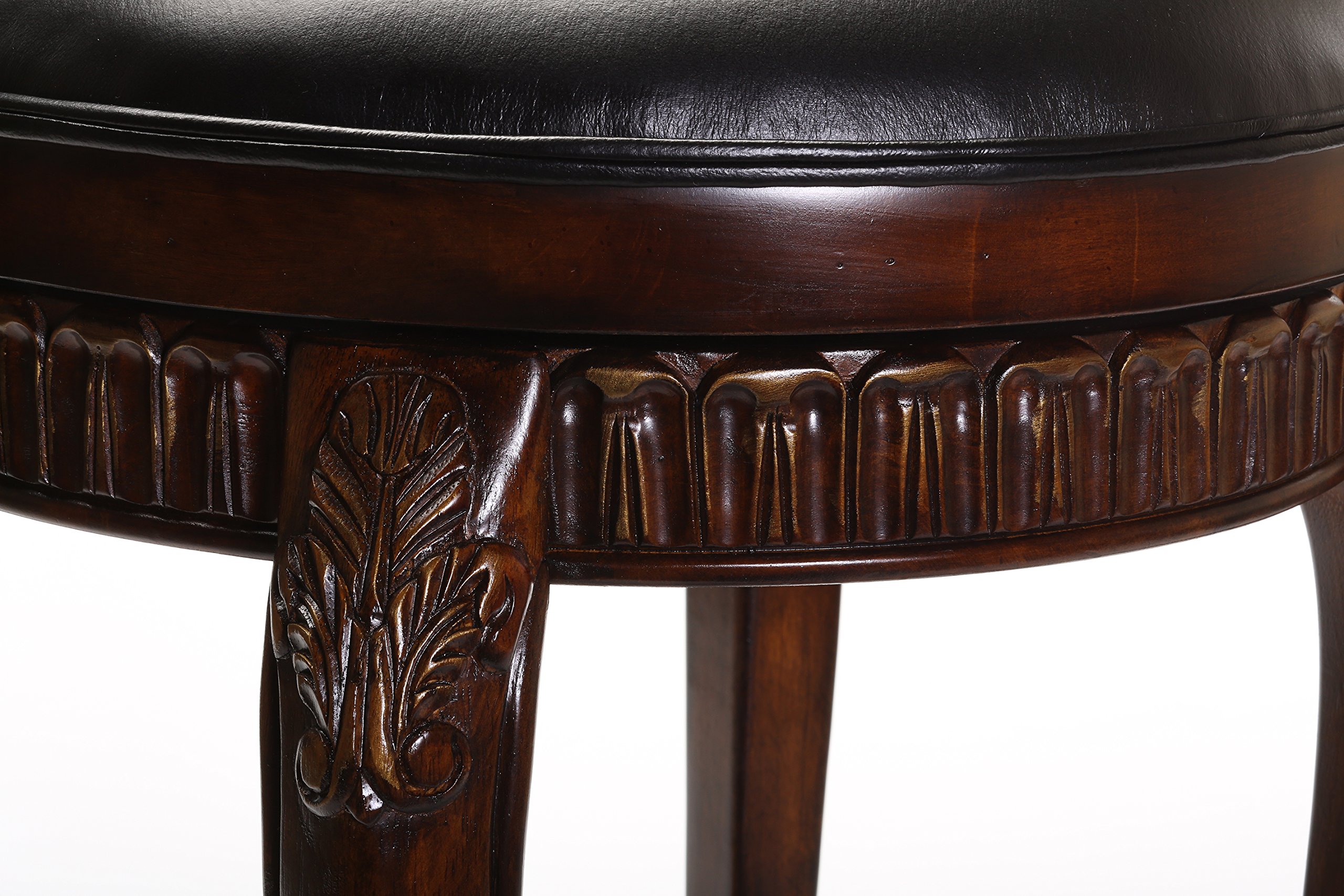 Hillsdale Furniture Fleur de Lis Swivel Bar Stool, Distressed Cherry with Gold Highlights