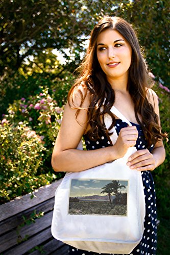 Lantern Press View of Dates Growing Near The Salton Sea (100% Cotton Canvas Reusable Tote Bag)
