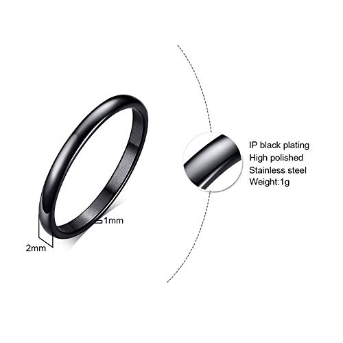 JAJAFOOK 4PCS/Set 2mm Stacking Rings for Women Stackable Thin Band Knuckle Finger Stacking Plain Ring, Size 10