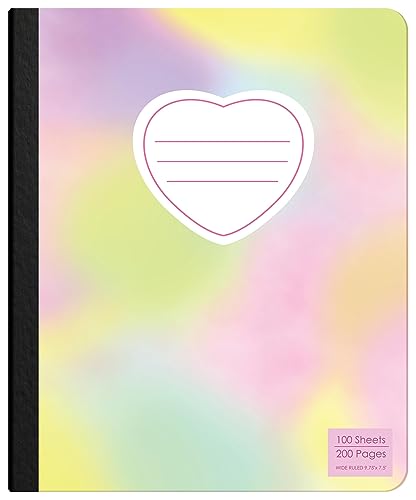 ScribbleMate Cute Composition Notebook Wide Ruled, Set of 3 Composition Notebpooks for Kids, Wide Ruled Composition Notebook for Boys and Girls. 100 pages 200 sheets. 9.75β x 7.5β
