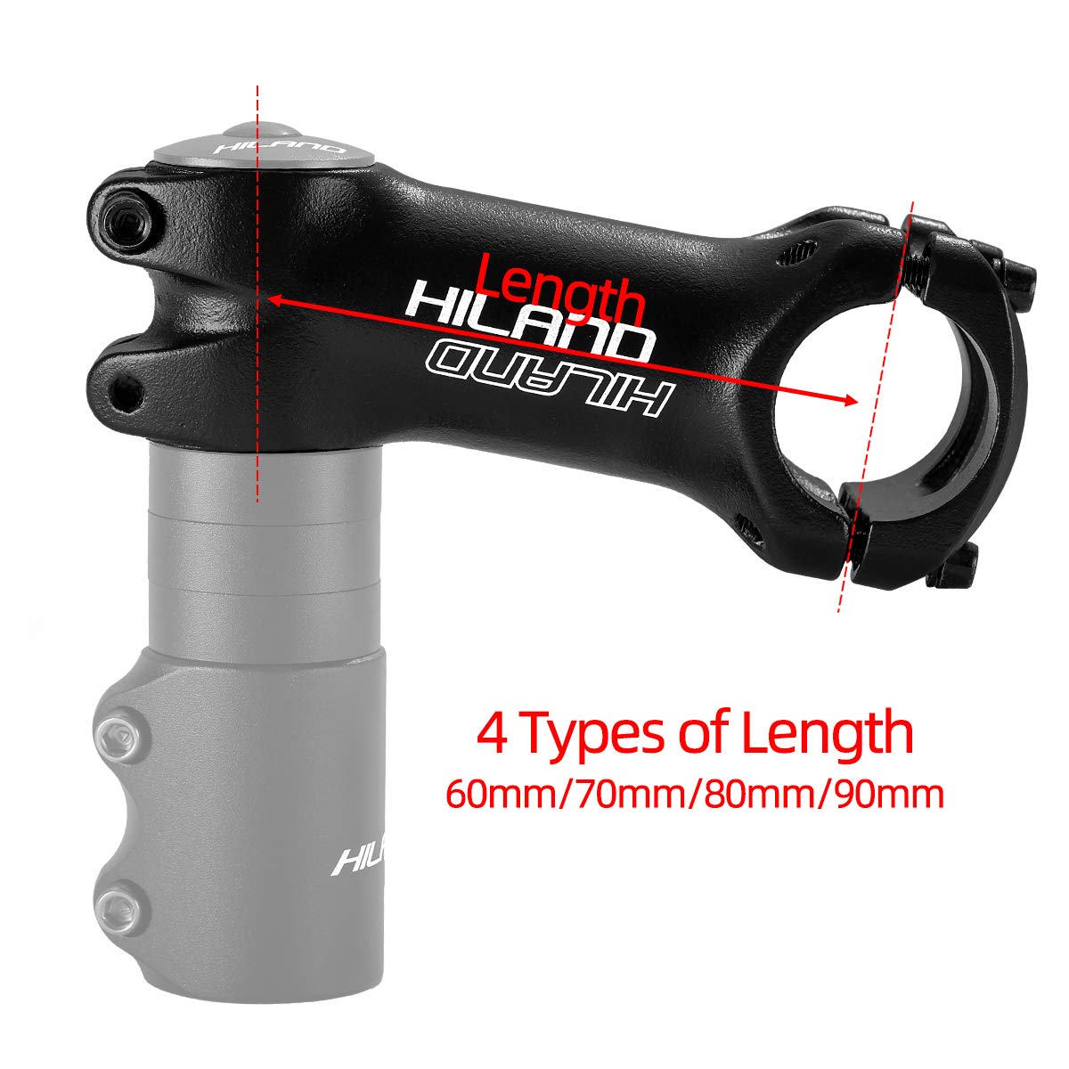 Hiland Bike Stem Bicycle Handlebar Stem 31.8 MM Length 90 cm for Mountain Road Fixed Gear Bikes