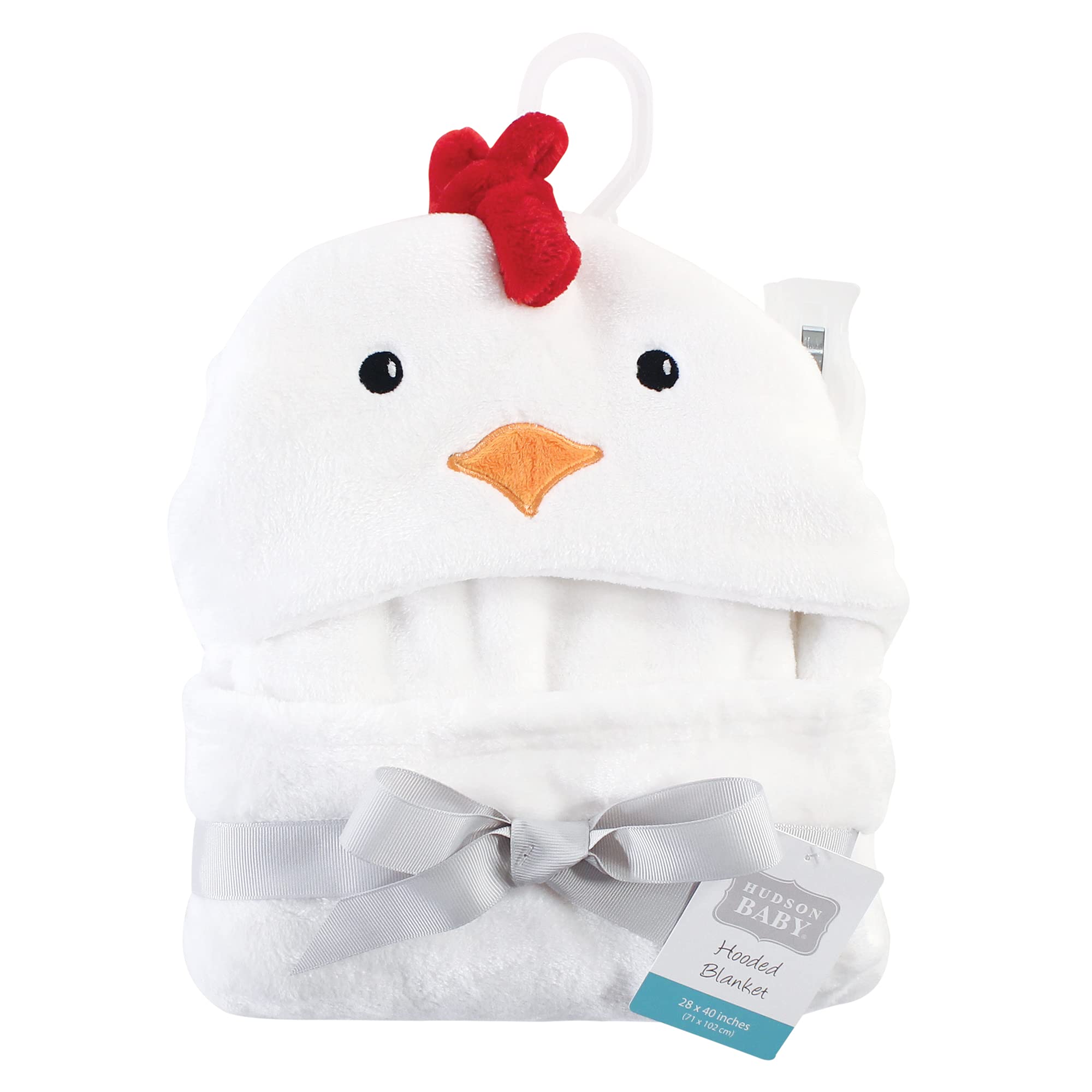 Hudson Baby Unisex Baby and Toddler Hooded Animal Face Plush Blanket, Chicken, One Size