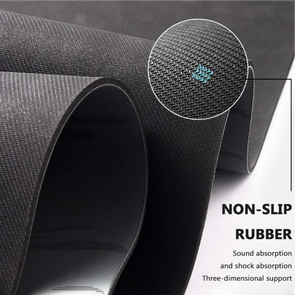 Ithonest PU Natural Rubber Yoga Mat with Alignment Lines,Pilates Exercise Non-slip Mats,Fitness Sports Slimming Training Eco Friendly mats & home 74"X26"(Included Carrying Strap and Mesh Bag) (Black)