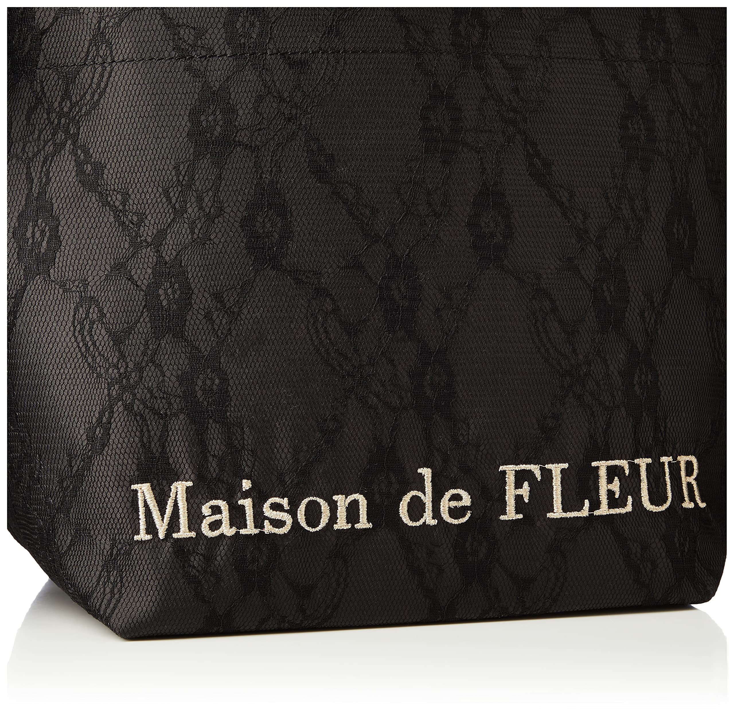 Maison de Fleur 8A14F0J3600 Women's Side Tulle Ribbon Tote Bag, Black