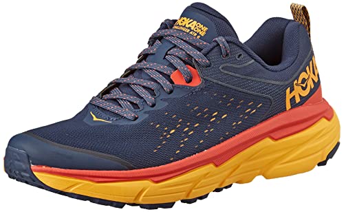Hoka Men's Challenger 6 All Terrain Running Shoes Sneakers (Outer Space - Radiant Yellow, us_footwear_size_system, adult, men, numeric, wide, numeric_11)