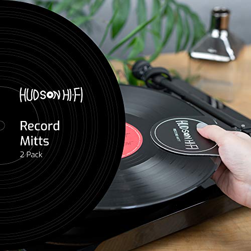 Hudson Hi-Fi Three Pack Record Mitt Anti Static Record Cleaner & Handler - Record Player Accessories with Soft Microfiber Material for Safe Easy LP Handling and Avoiding Dirty Fingers