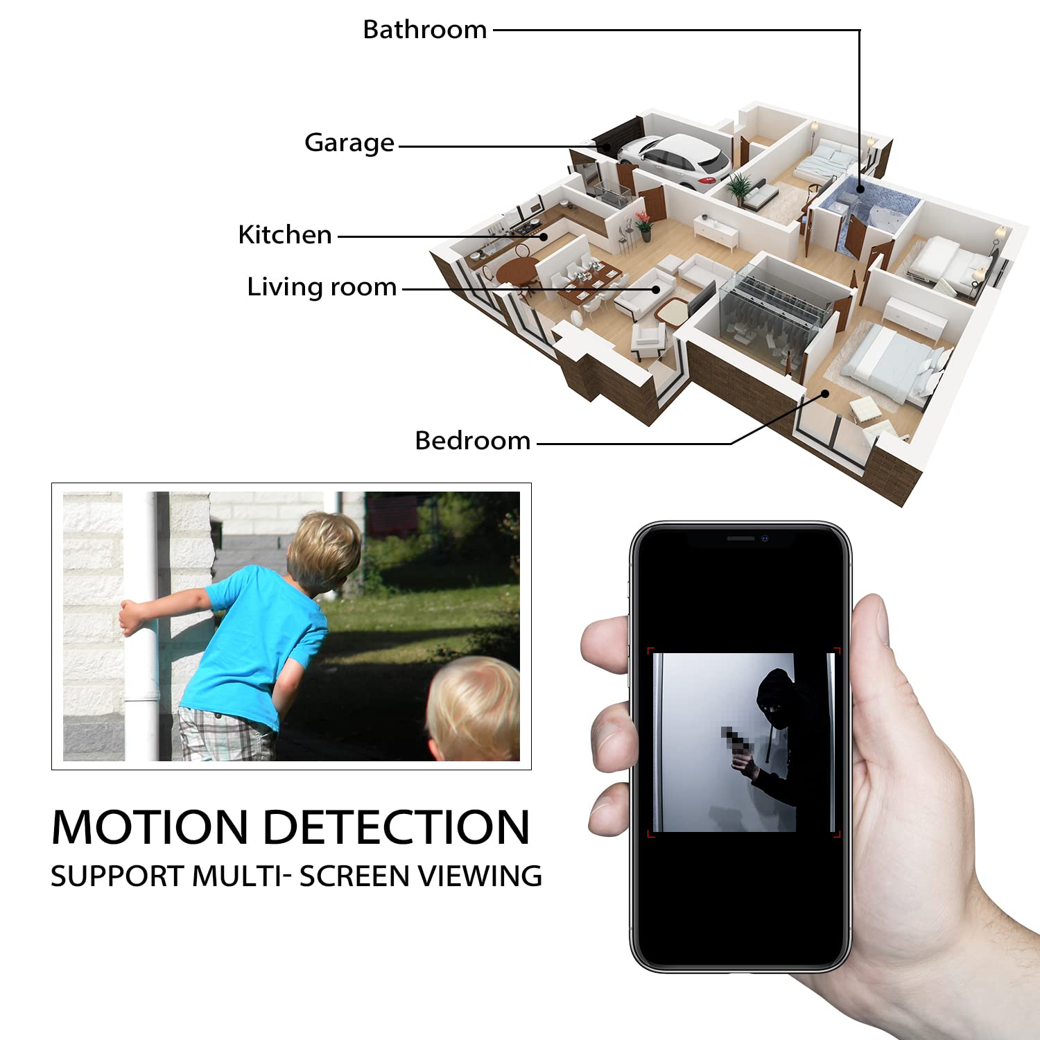 Pozlle Camera, A Loop Recording HD 1080P Camera for Home Monitoring Real time Video Recorder