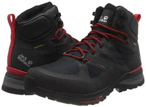 Jack Wolfskin Men's Force Striker Texapore Mid M Hiking Boot, Phantom/Red, 11.5