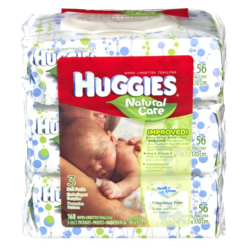 Huggies Natural Care Fragrance Free Soft Pack Wipes , 168 CT (Pack of 6)