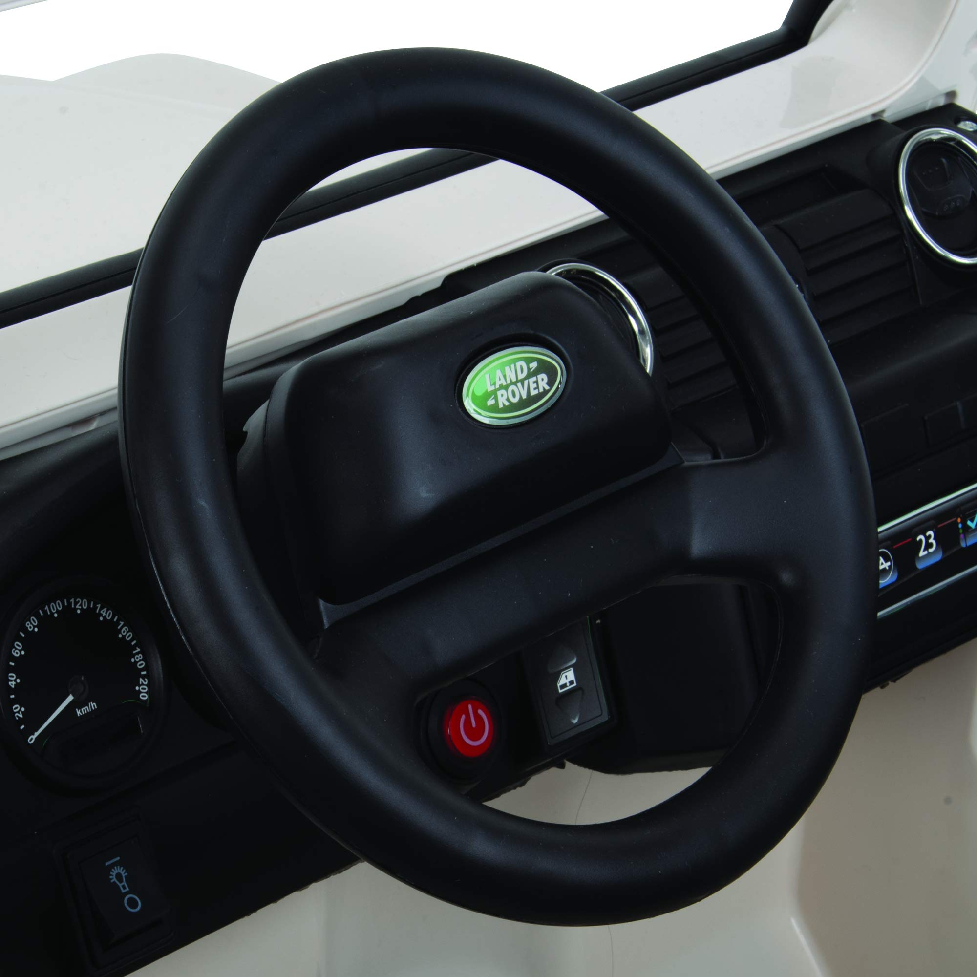 Huffy Kid Electric Ride On 12V Land Rover SUV White, Two Seater, Crisp White (17489P)