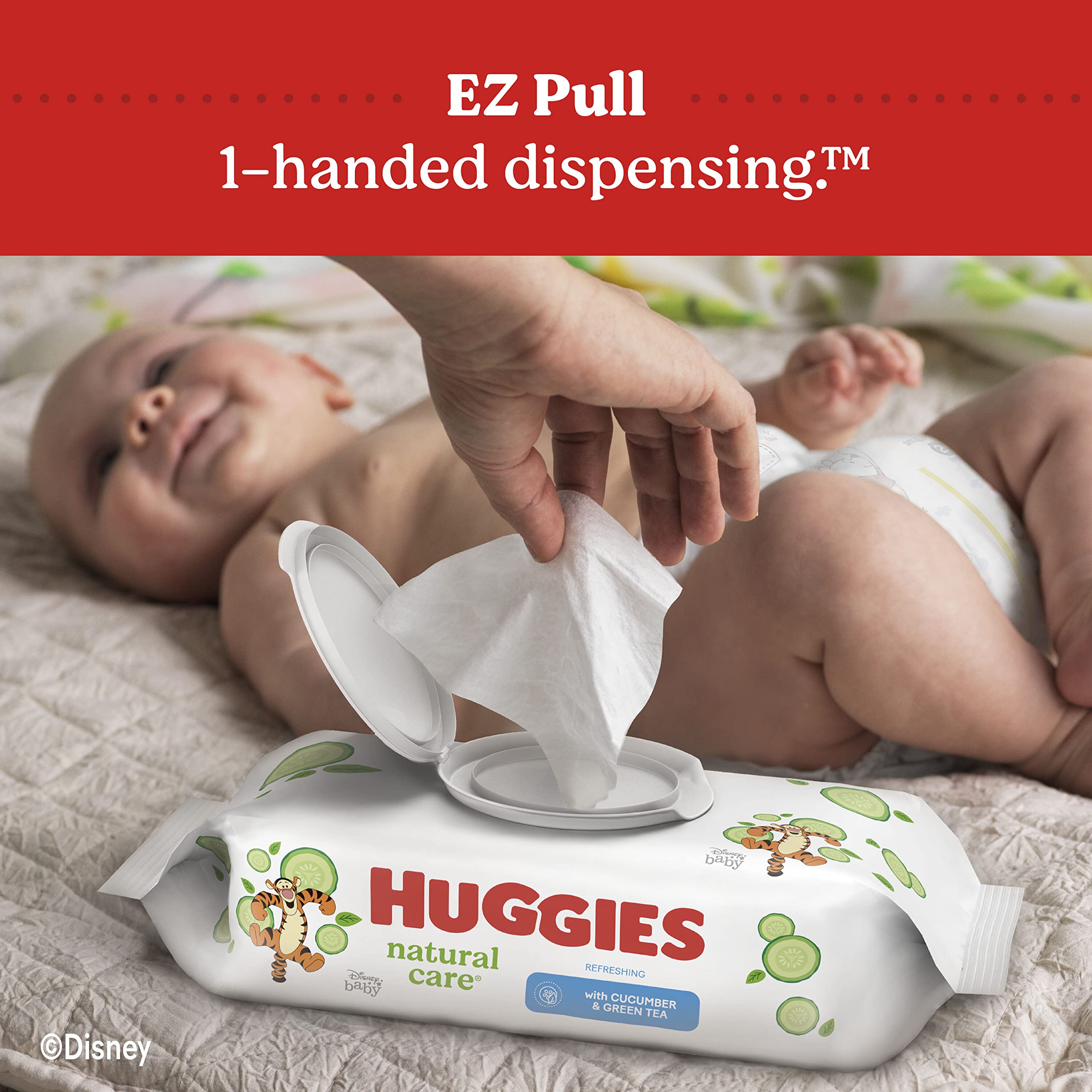 Huggies Natural Care Refreshing Baby Wipes, Scented, 1 Refill Pack (184 Wipes Total)