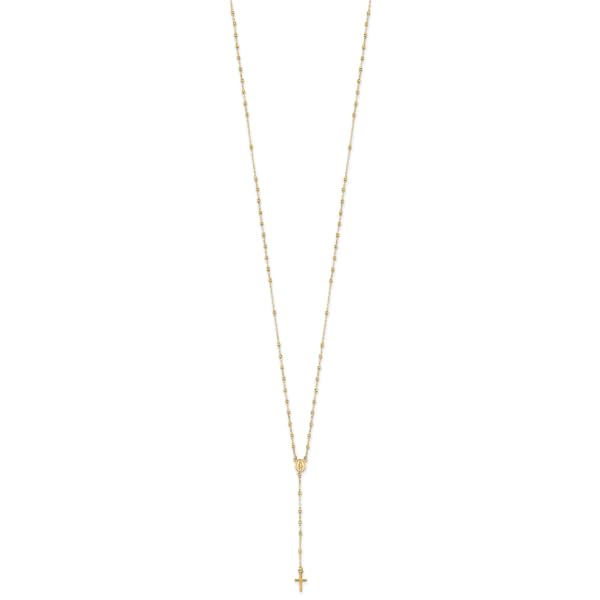 IceCarats 14K Yellow Gold Rosary Chain Necklace