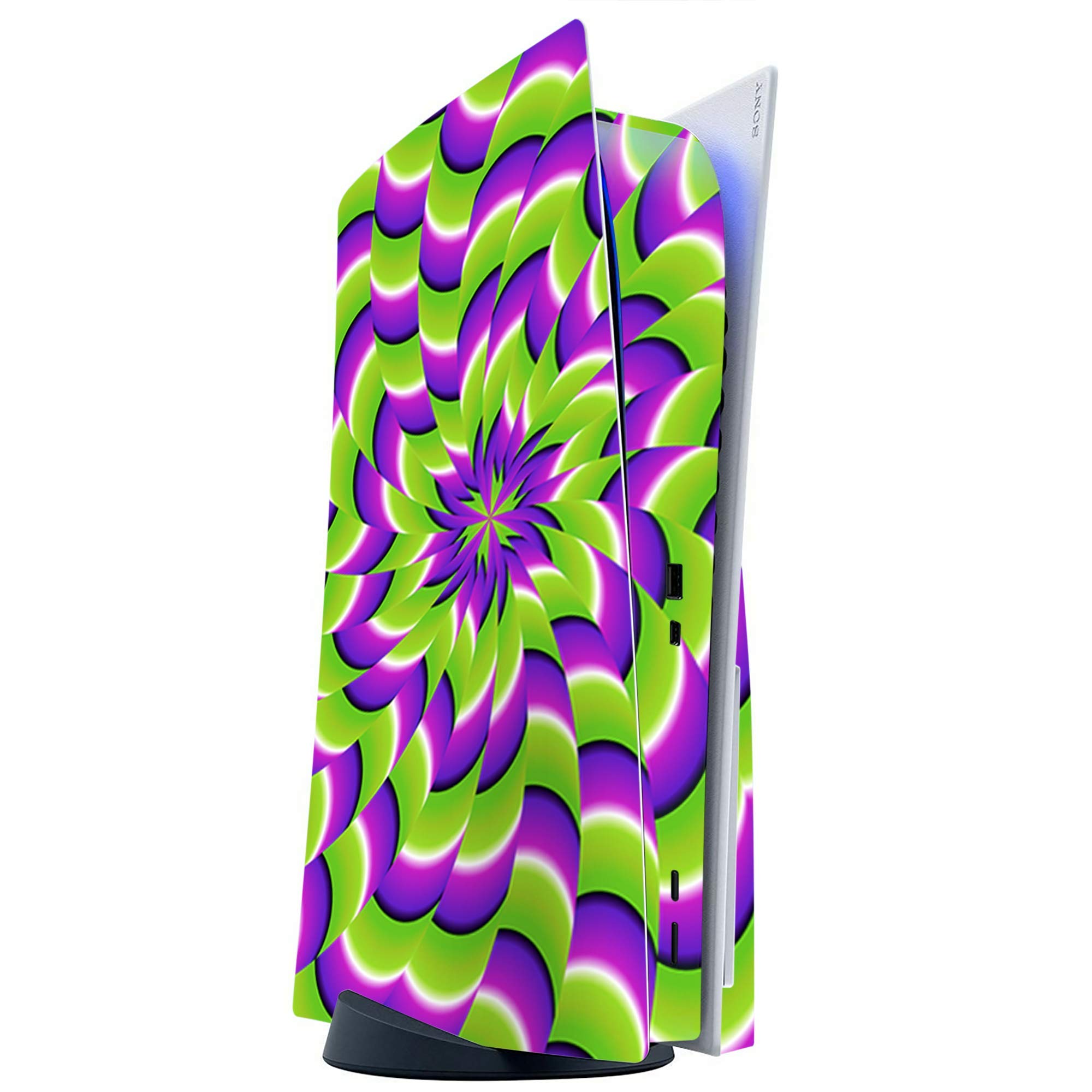 ITS A Skin Skins Compatible with Sony Playstation 5 Console Disc Edition - Protective Decal Overlay Stickers wrap Cover - Trippy Psychedelic Motion Swirl