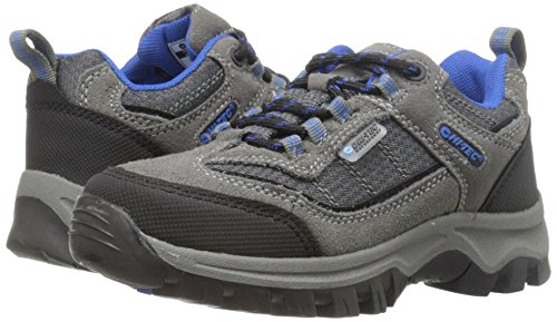 Hi-Tec Unisex-Child Hillside Low WP Jr-K, Charcoal/Blue/Black, 1 M US Little Kid