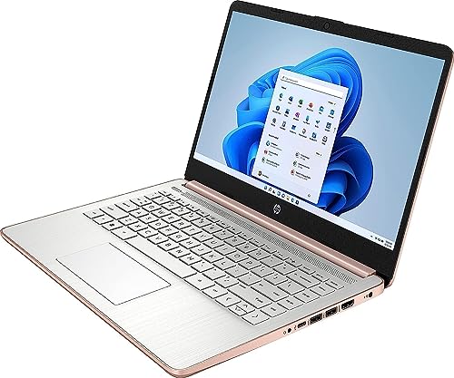 HP Laptop, Newest 14" Ultral Light Laptop for Students and Business, Intel Celeron N4120, 4GB RAM, 64GB eMMC, WiFi, Bluetooth, HDMI, Webcam, USB Type-A&C, Win 11 S, GM Accessory-Rose Gold