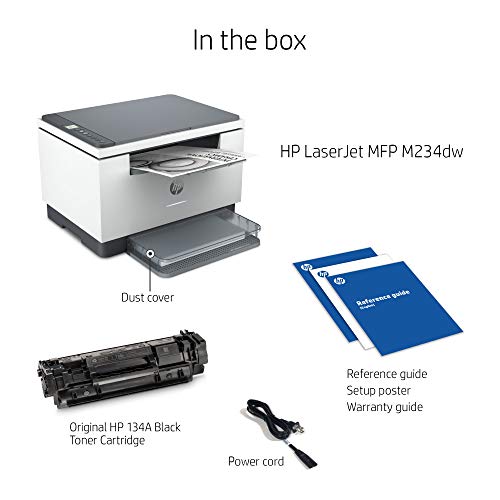 HP LaserJet MFP M234dw Wireless Monochrome All-in-One Printer Scanner, Copier, Fax, Bluetooth, Wifi, USB, Ethernet Connectivity, Instant Ink ready Ideal for Small Businesses and Home Offices (Renewed)