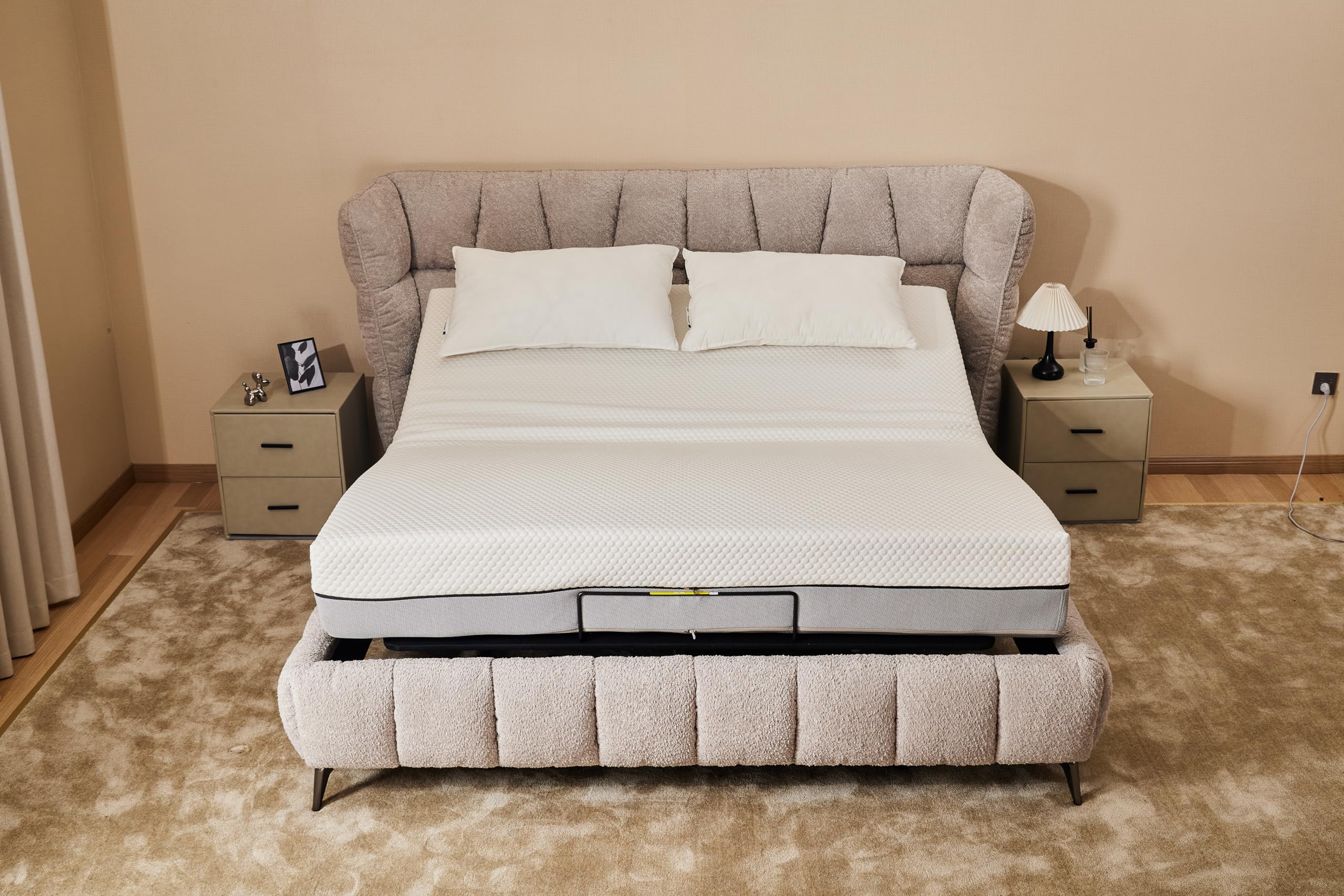 HBRR King Adjustable Bed Frame, Ergonomic Bed Base with Head and Foot Incline, Zero Gravity, Wireless Remote, Quiet Motor, Easy Tool Free Assembly, Black