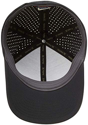 Hurley Men's Phantom Ripstop Curved Bill Baseball Cap, Black/Black, S-M