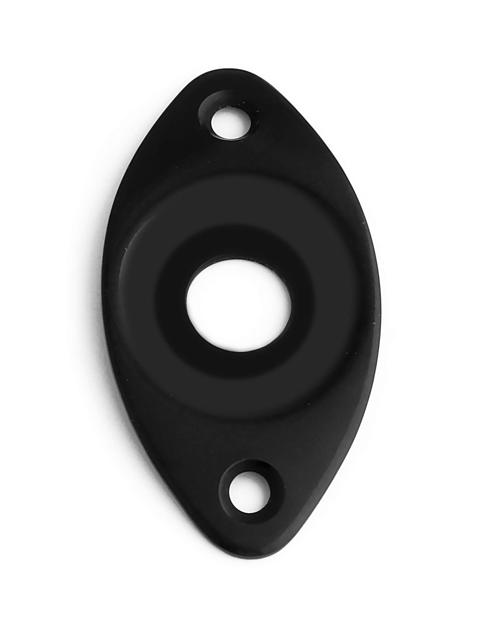 Holmer Guitar Jack Socket Plate Curved Recessed Oval Football Style Output Jack Plate Compatible with Les Paul Ibanez Jackson Guitar or Bass Parts with Screws Black.