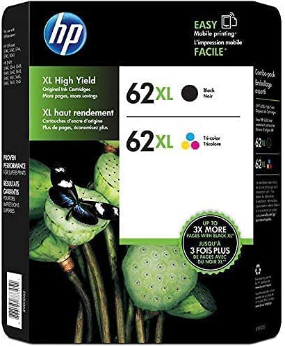 HP 62XL High Yield Black and Tri-Color Combo Pack